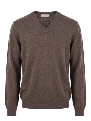 Brunello Cucinelli BRUNELLO CUCINELLI Cashmere V-Neck Sweater Multicolor