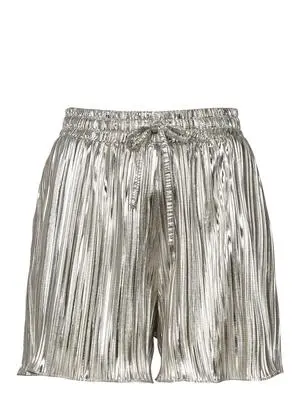 VAZAF Pleated Metallic Shorts - Silver