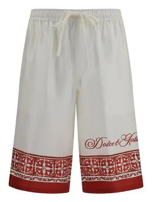 Dolce & Gabbana Maiolica Print Jacquard Twill Shorts - Multicolor