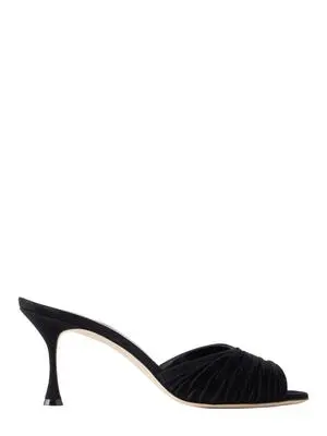 Manolo Blahnik Manolo Blahnik 'Pirua' Suede Mules Black