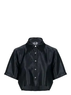 VAZAF Satin Shirt With Full Moon Print - Black