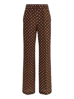 P.a.r.o.s.h Polka Dot Wide Leg Pants - Brown