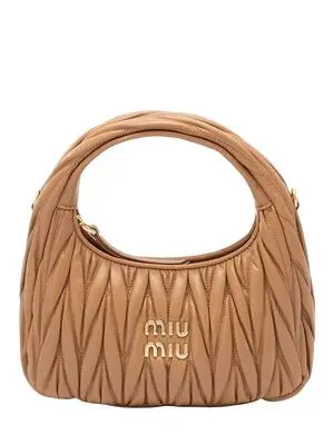 Miu Miu Miu Miu Wander Matelassé Leather Hobo Bag Multicolor