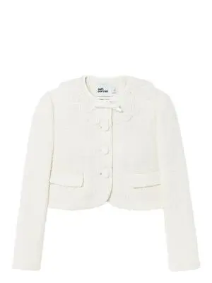 SELF-PORTRAIT Lace Collar Bouclé Jacket - Multicolor