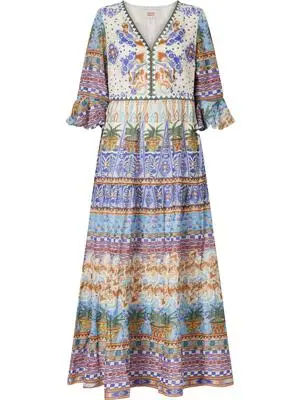 EMPORIO SIRENUSE Bella Printed Cotton Maxi Dress - Multi