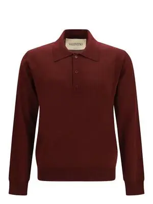 Valentino Garavani Long-sleeve Wool Polo With Vlogo - Multicolor