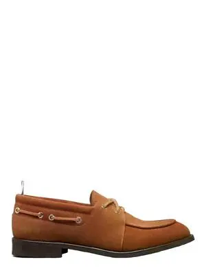 Thom Browne Suede Brogue Boat Shoes - Brown