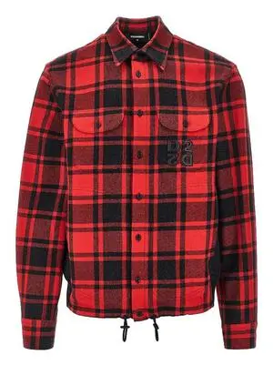 Dsquared2 Nylon And Flannel Hybrid Overshirt - Red
