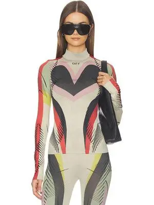 Off-White Long Sleeve Graphic Top - Sand Barbados Cherry