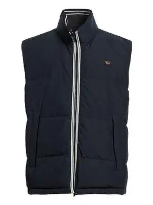 Paul & Shark Sleeveless Puffer Vest With Hood - Blue