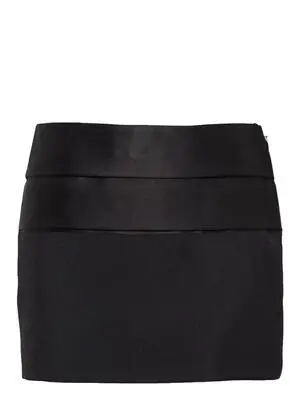 Prada Logo Plaque Mini Skirt - Black