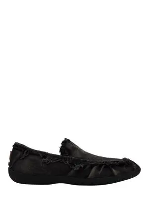 DIESEL® D-shock Moc Frayed-detail Loafers - Black