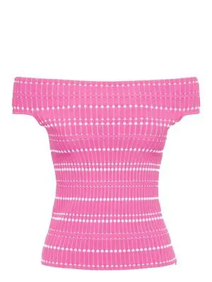 Alexander McQueen Off-shoulder Knit Top - Pink