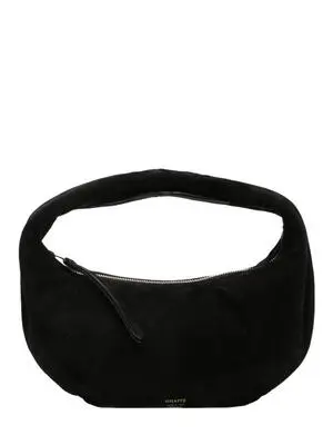 Khaite Suede Crescent Handbag - Black