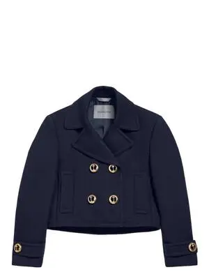 Balenciaga Cropped Peacoat - Navy Blue