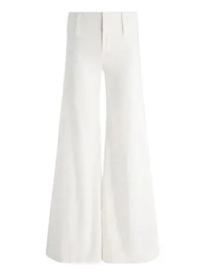 ALICEOLIVIA Alice + Olivia Wide Leg Linen Pants - Off White