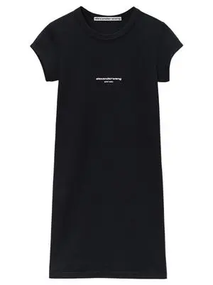 Alexander Wang Logo Fitted Mini Dress - Black