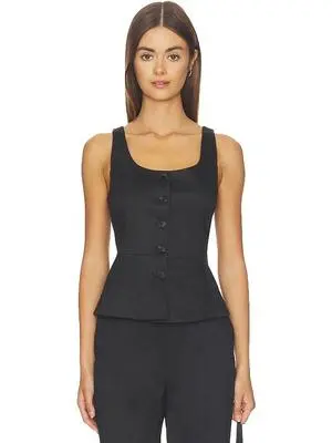 Theory Peplum Vest - Black