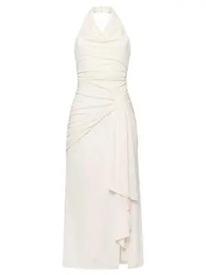 Cinq À Sept Kaia Ruched Draped Dress - Neutrals