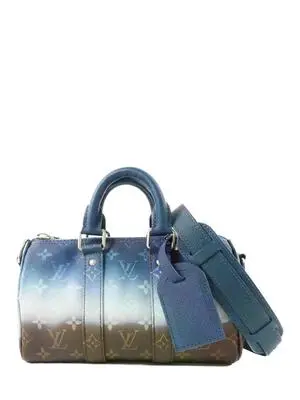 LOUIS VUITTON Keepall Bandouliere Monogram Tote Bag - Blue