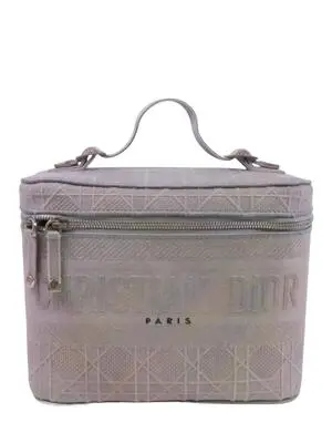 Dior Cannage Embroidered Vanity Case - Grey