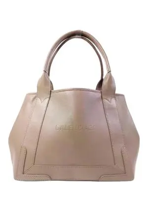 Balenciaga Navy Cabas Leather Tote Bag - Neutrals