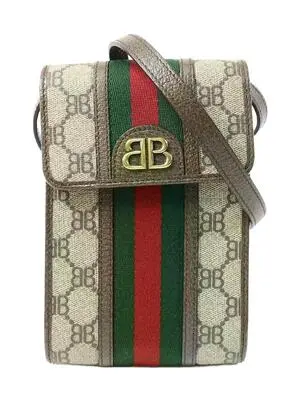 Balenciaga X Gucci Bb Monogram Shoulder Bag - Neutrals