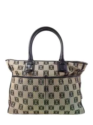 Loewe Anagram Canvas Handbag - Neutrals