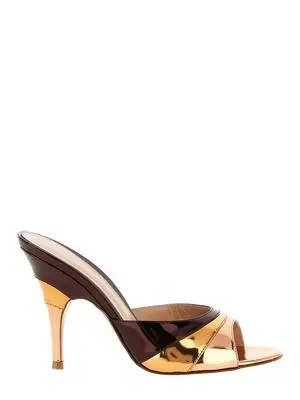 GIANVITO ROSSI Marea Metallic Leather Mules - Multicolor