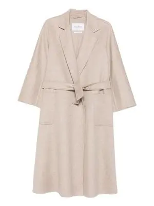 Max Mara Belted Cashmere Coat - Cream