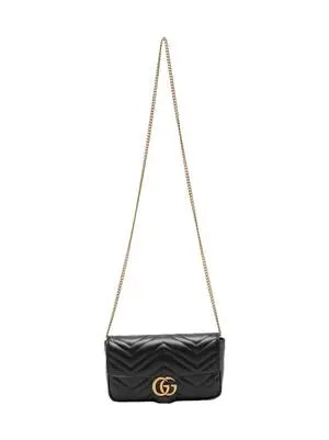 Gucci Marmont Matelassé Leather Shoulder Bag - Black