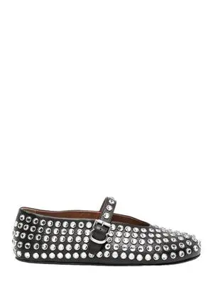 Alaïa Mesh Ballet Flats With Buckle Strap - Black
