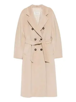 Max Mara Double-breasted Belted Coat - Cream