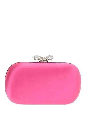 SELF-PORTRAIT Satin Clutch With Crystal Bow Detail - Multicolor