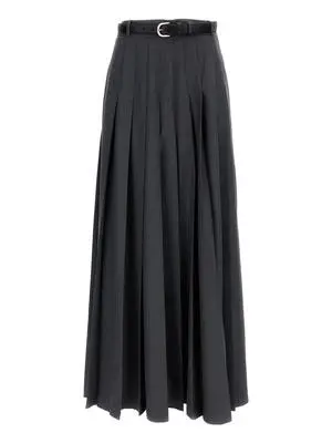 SELF-PORTRAIT Pleated Maxi Skirt - Multicolor