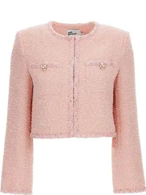 SELF-PORTRAIT Bouclé Jacket With Sequined Trims - Multicolor