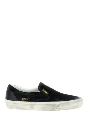 GOLDEN GOOSE Black Suede Slip-on Sneakers - Multicolor