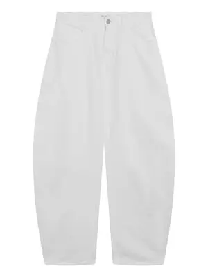 Alaïa Rounded Low-rise Jeans In Denim - White