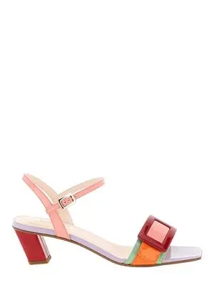 ROGER VIVIER Belle Vivier Patent Leather Sandals - Multicolor