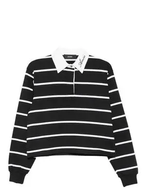 Amiri Striped Polo Shirt - Black