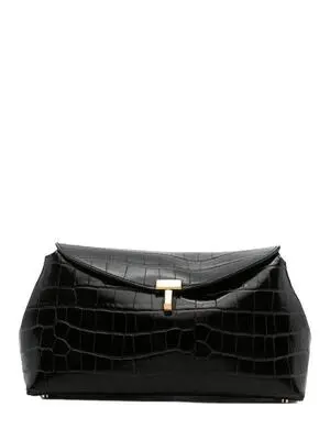 TOTEME Croc-effect Leather Clutch Bag - Brown