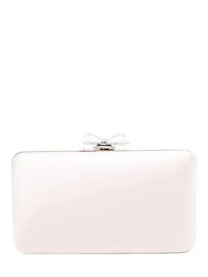 SELF-PORTRAIT Crystal Embellished Bow Clutch Bag - Pink