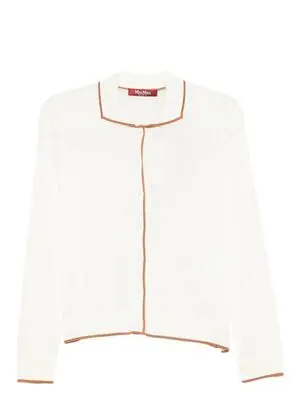 Max Mara Max Mara Studio Knitwear Cardigan With Contrast Trim Multicolor