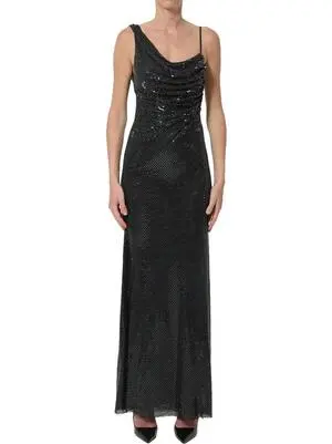 SELF-PORTRAIT Rhinestone Embellishment Evening Dress - Black