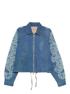 TAAKK Embroidered Denim Jacket - Blue
