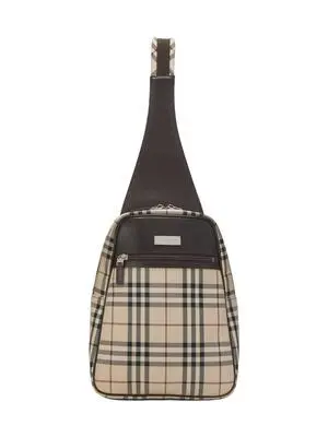 Burberry Nylon Check Backpack - Brown
