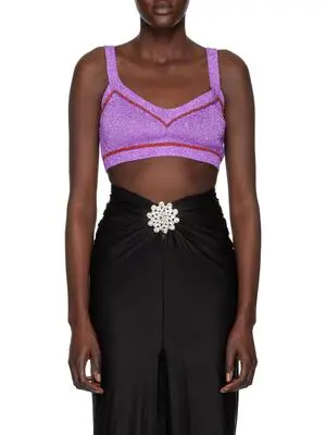 PACO RABANNE Paco Rabanne Metallic Knit Cropped Top