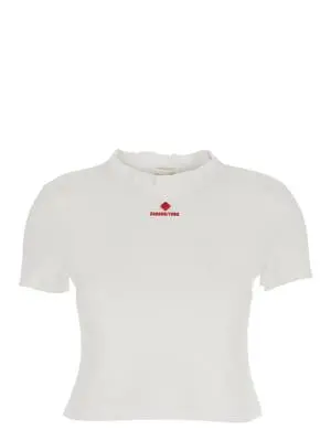 SHUSHU/TONG Wave Collar Logo T-shirt - No