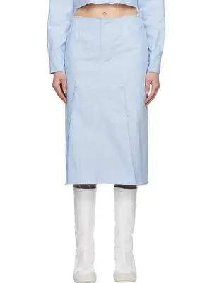 Raf Simons High-waisted Denim Midi Skirt - Blue