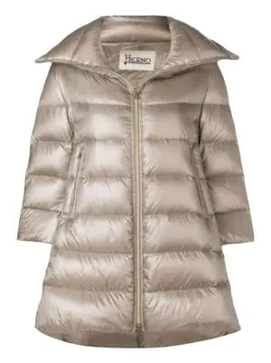 Herno Padded Zip-up Coat - Nude